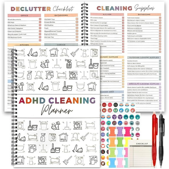 Adhd Cleaning Planner, Cleaning Schedule and Checklist Organizer, Daily ...