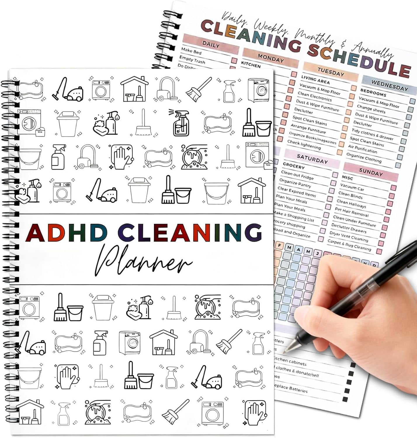 Adhd Cleaning Planner - Reusable Adhd Cleaning and Organizing Planners ...