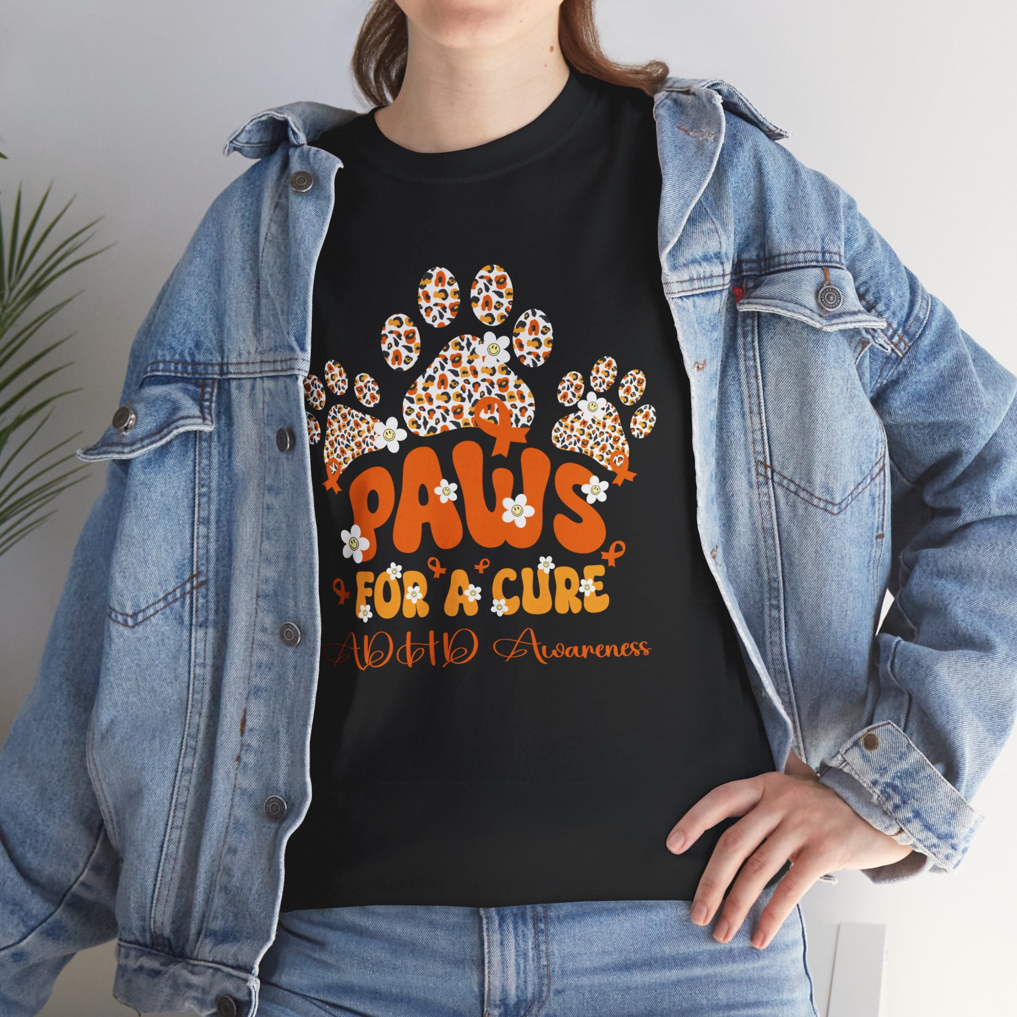 Adhd Cute Paws For A Cure T - Shirt Gift For Warrior Survivor - Walmart.com