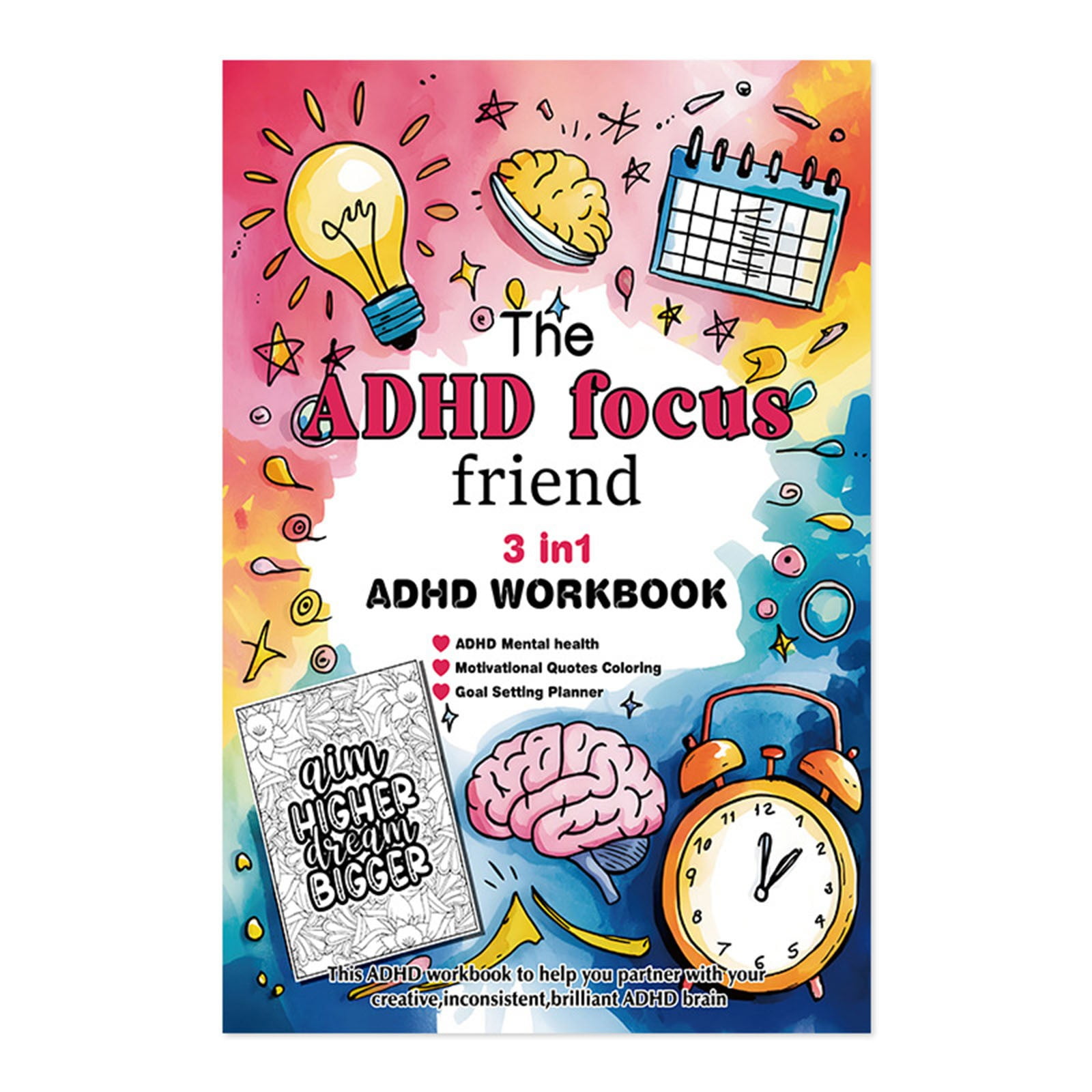 The Adhd Focus Friend 3 in 1 Adhd Workbook: ADHD Mental health ...