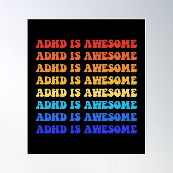Adhd Is Awesome - Funny Squirrel For Adhd Poster Wall Art, Modern Wall ...