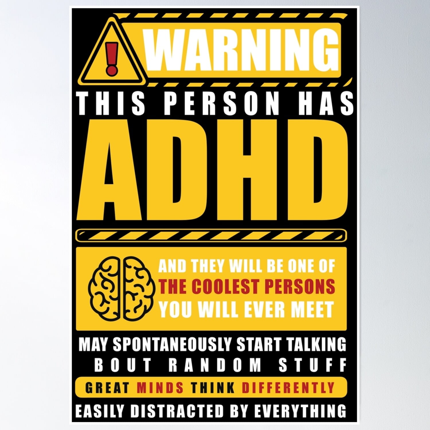 Adhd Poster Wall Art, Modern Wall Decor, 8x12 UNFRAMED - Walmart.com