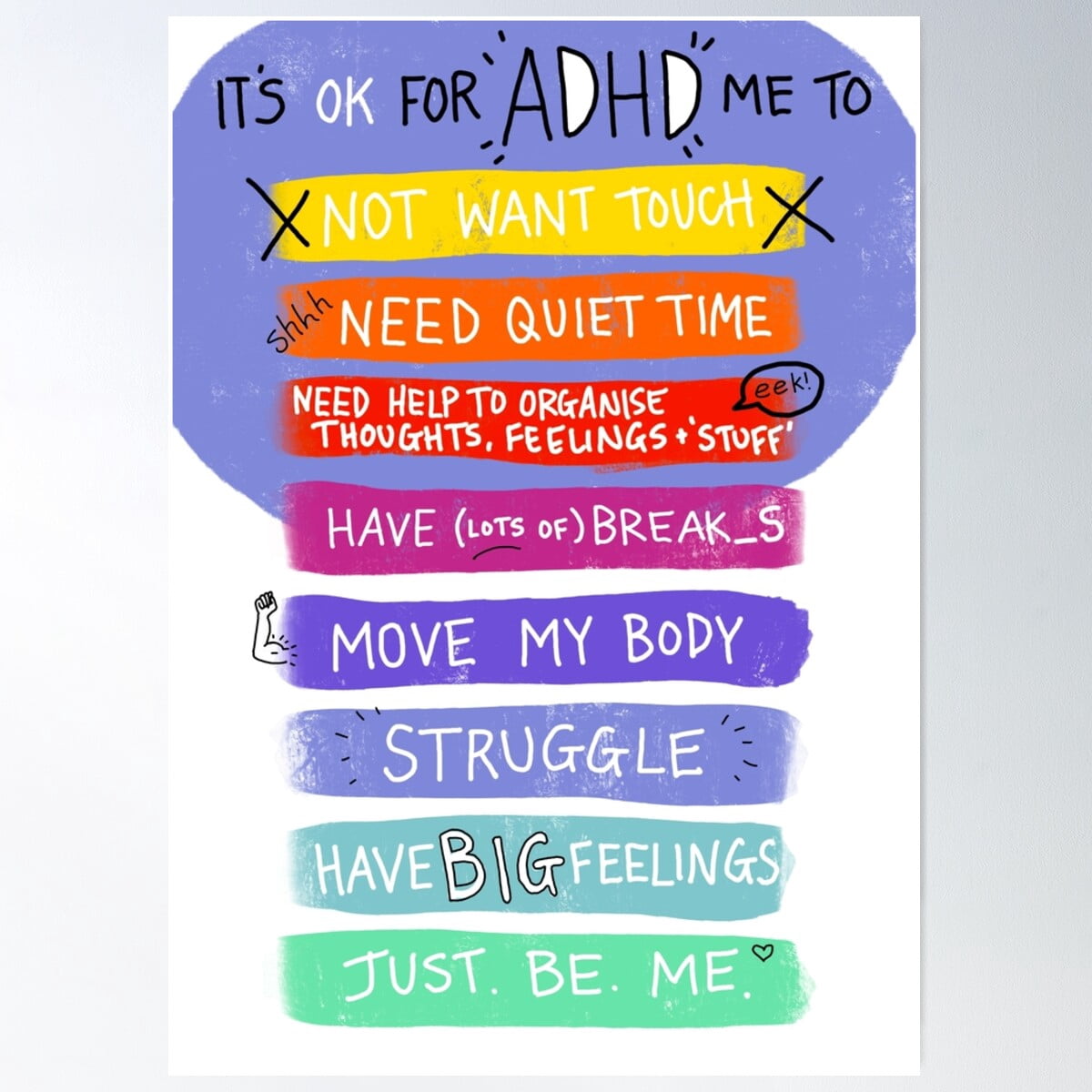 Adhd Resource For Kids Poster Wall Art, Modern Wall Decor For Living ...