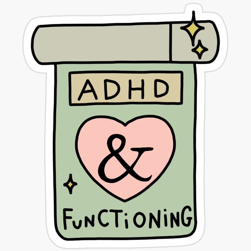 Adhd Sticker Phone Decal Water Bottle Stickers Car Decals, Laptop ...