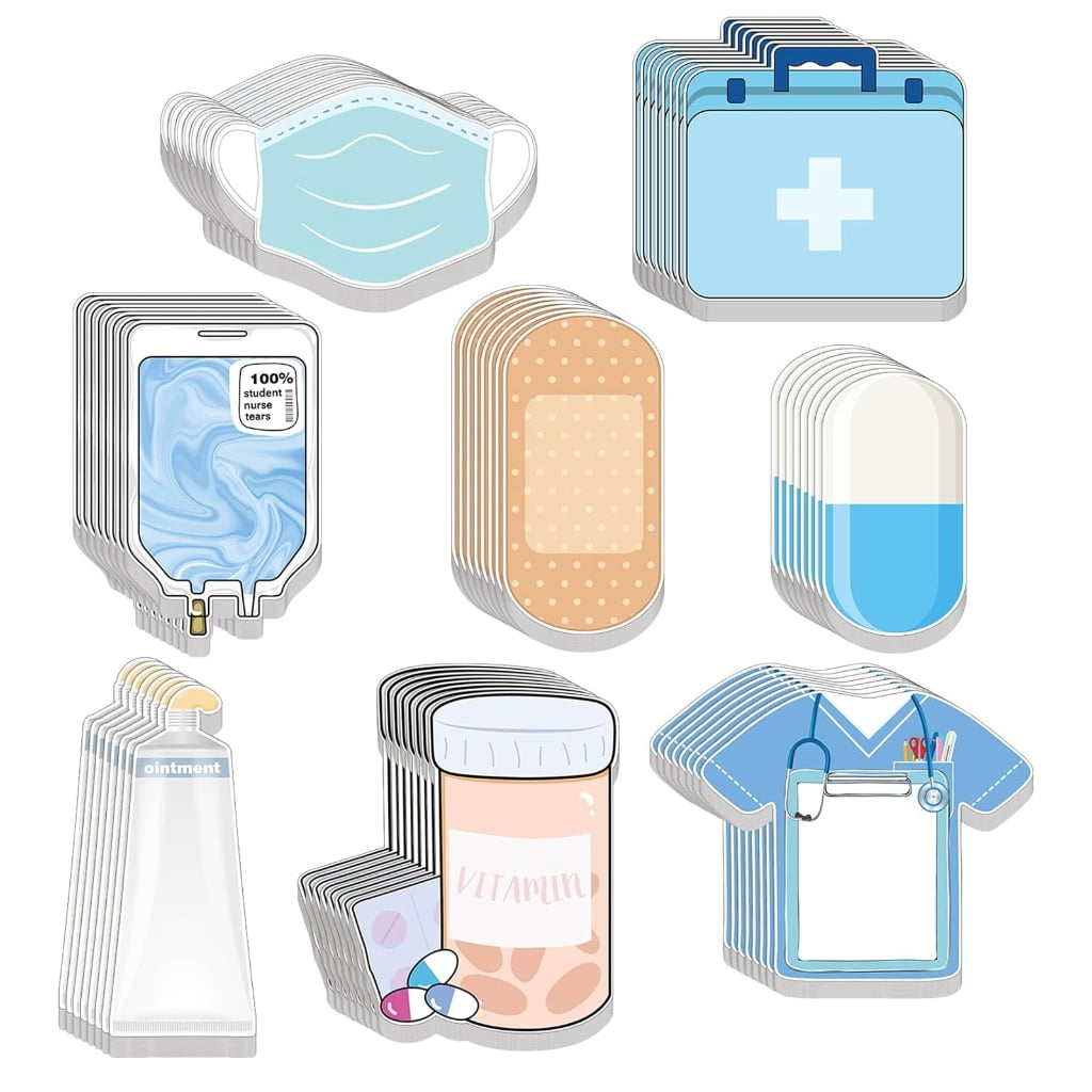 Adheive Note Paper 30Sheets/Pad Healthcare Themed Notes Paper Pocket ...