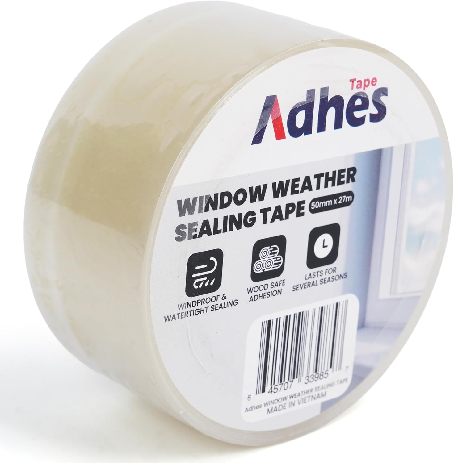 Adhes Window Weather Sealing Tape, 2'' x 30yds, Clear Insulation Seal ...