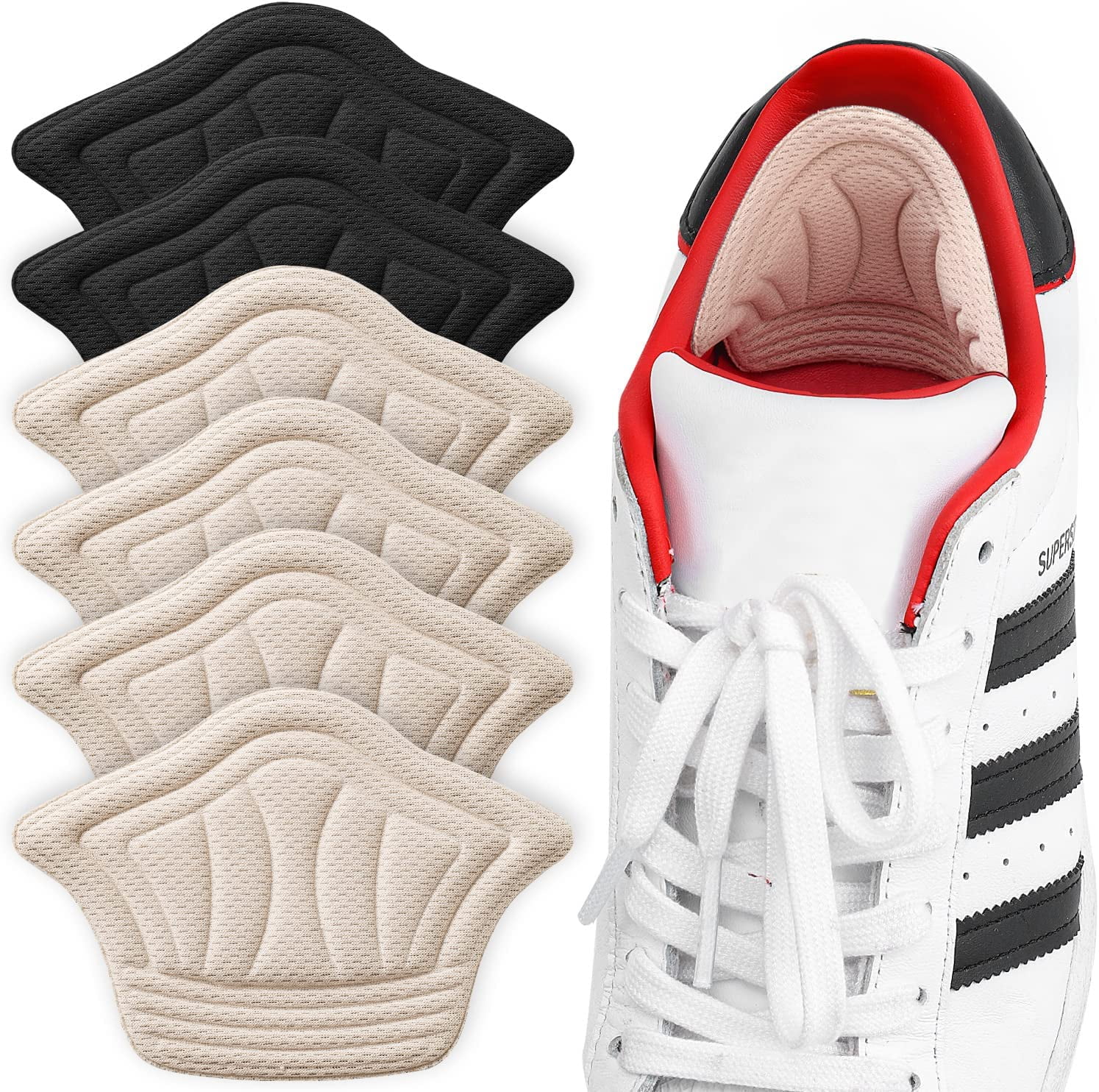 Adhesive Back of Heel Cushion Pads, Heel Grips Inserts for Loose Shoes ...