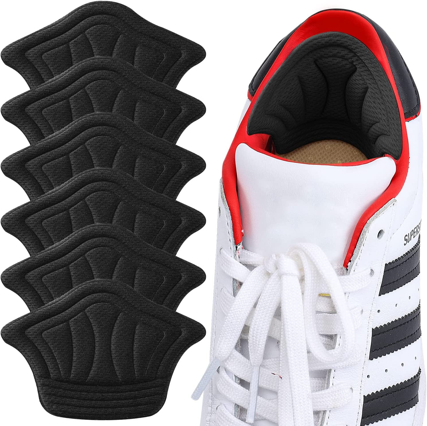 Adhesive Heel Cushion Pads with Soft Foam, Heel Grips Inserts for Loose ...