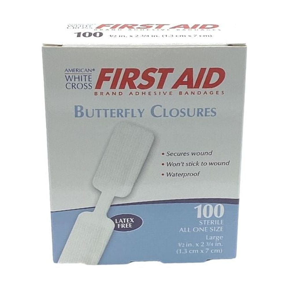 Adhesive Bandage 2 3/4" x 1/2" Butterfly Wound Closures Size: Large ...