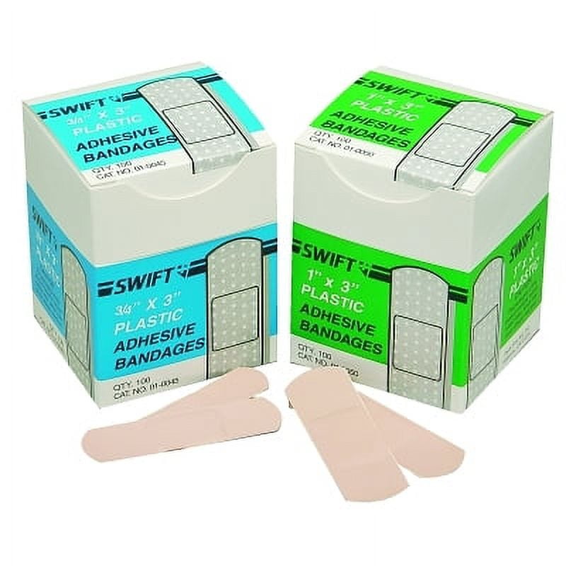 Adhesive Bandage, 3 in x 1 in, Woven Strip, Fabric | Bundle of 5 Boxes ...