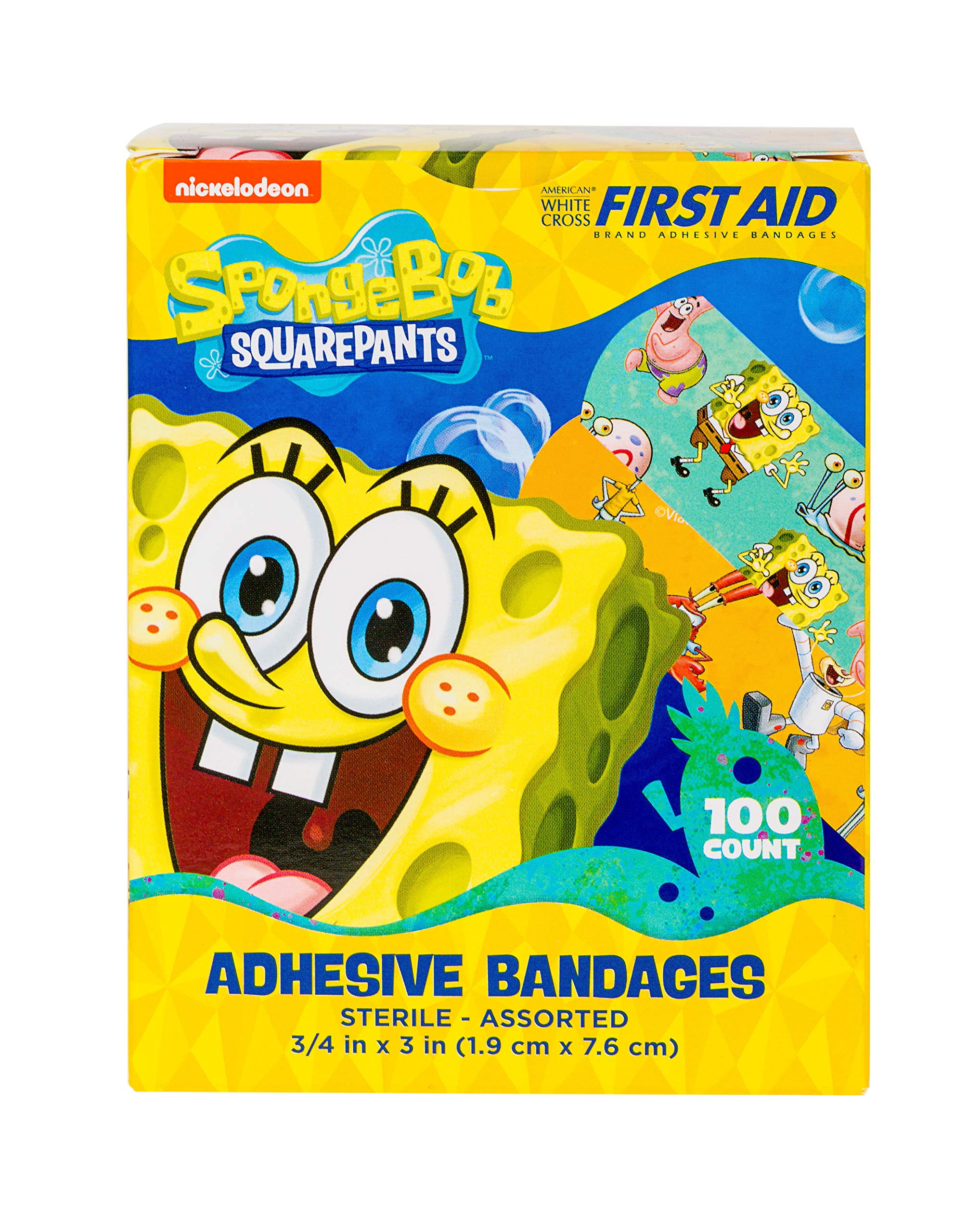 Adhesive Bandages for Kids - (Spongebob First Aid Supplies) (Sterile ...