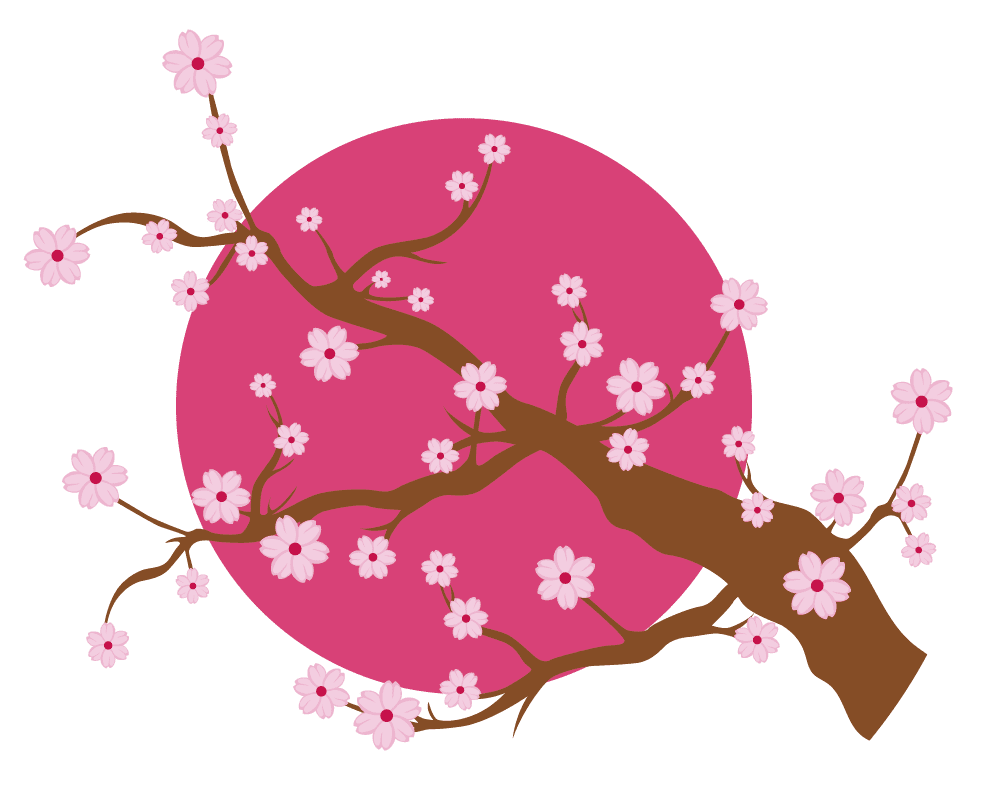 Adhesive Bedroom Living Room 16" x 20" Cherry Blossom Flowering Tree ...