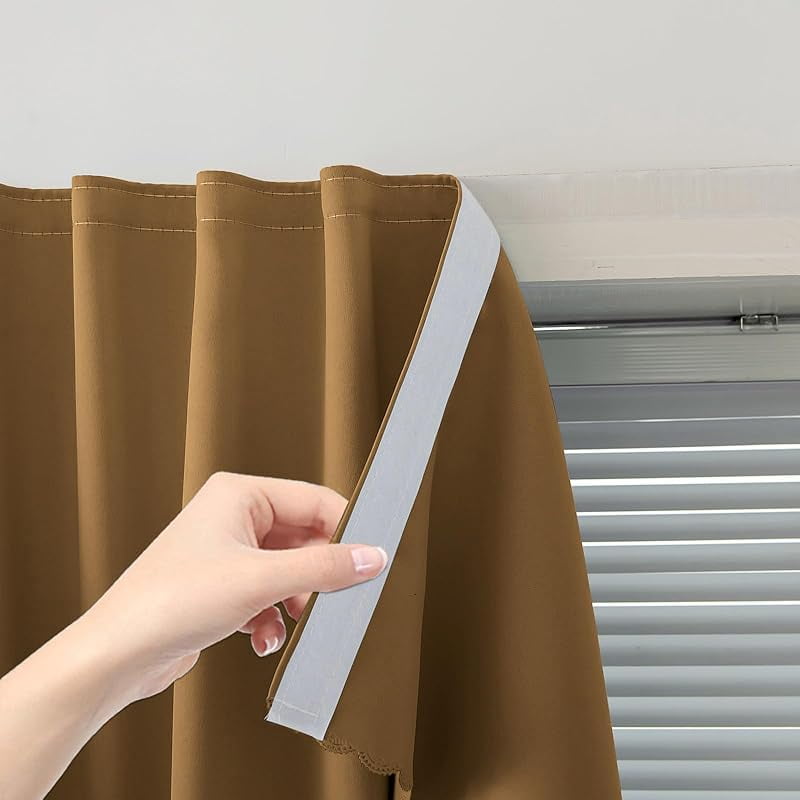 Adhesive Blackout Curtains- Self Stick Shades Window Blinds Curtains No ...