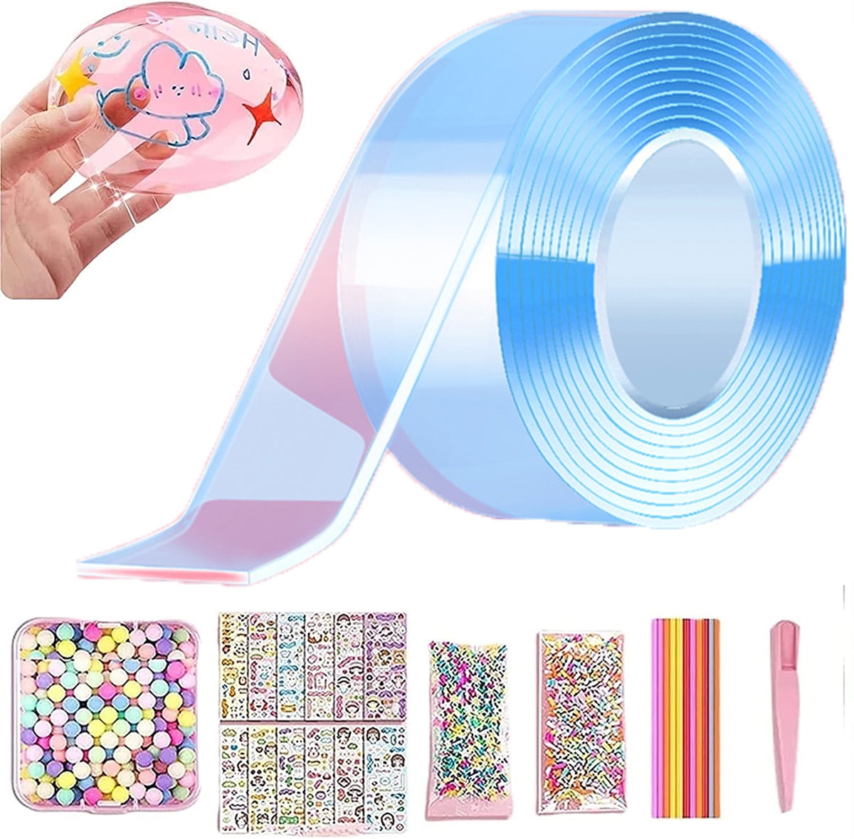 Adhesive Bubbles Tape Balloon Toy, Nano Bubbles Tape Kit, Nano Tape for ...