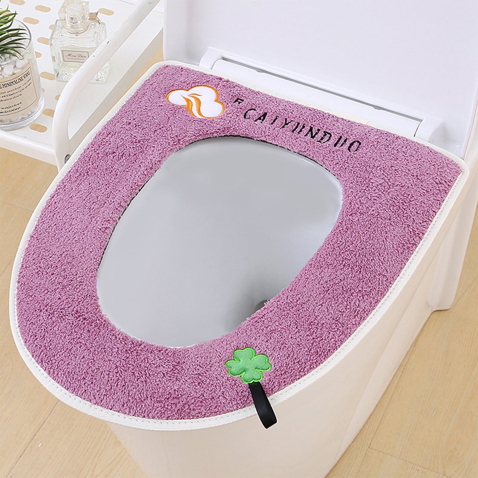 Adhesive Buckle Toilet Seat Cushion 18.5x15.8 in Non Slip Soft for All ...