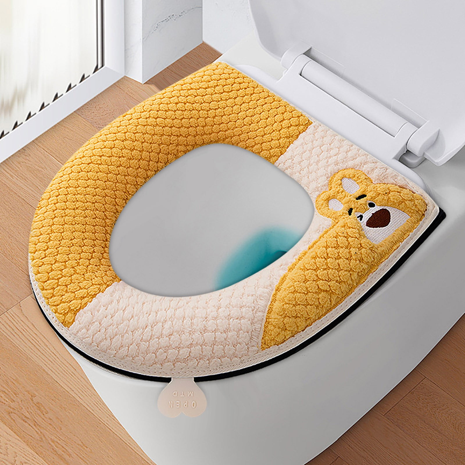 Adhesive Buckle Toilet Seat Cushion, Little Bears Design, Non-Slip ...