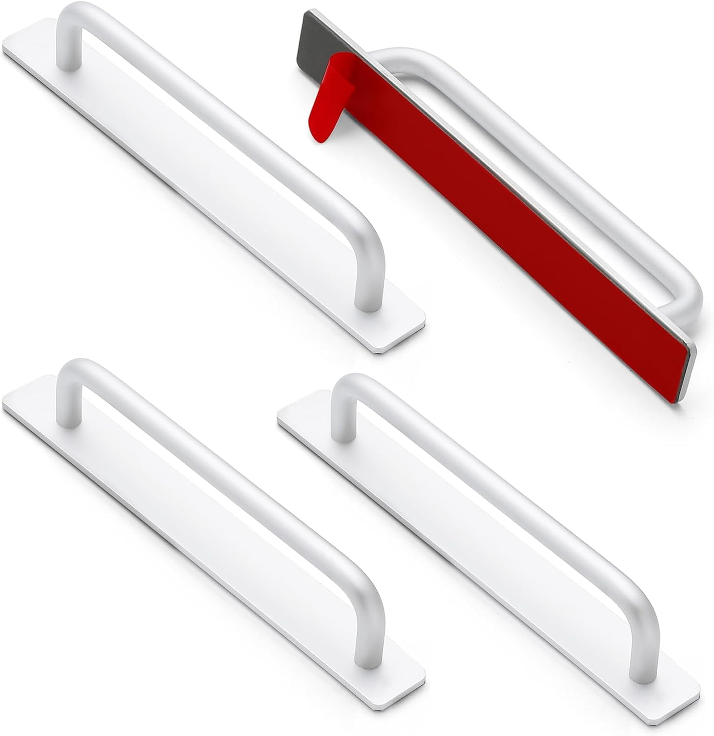 Adhesive Cabinet Handles Self Stick Drawer Pulls Stick on Handle Black ...