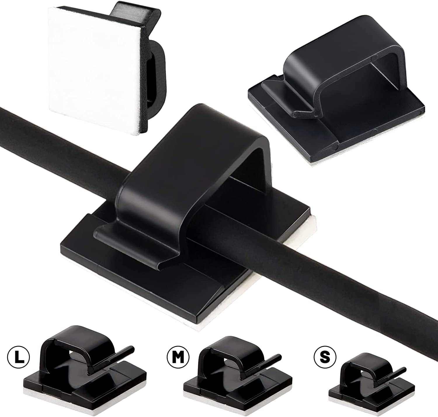 Adhesive Cable Clips 60 Pcs Wire Clips Management Plastic Cable ...