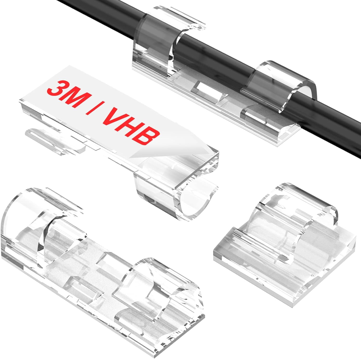 Adhesive Cable Clips Clear (40PCS, M), Upgraded Wire Holders for Wall ...