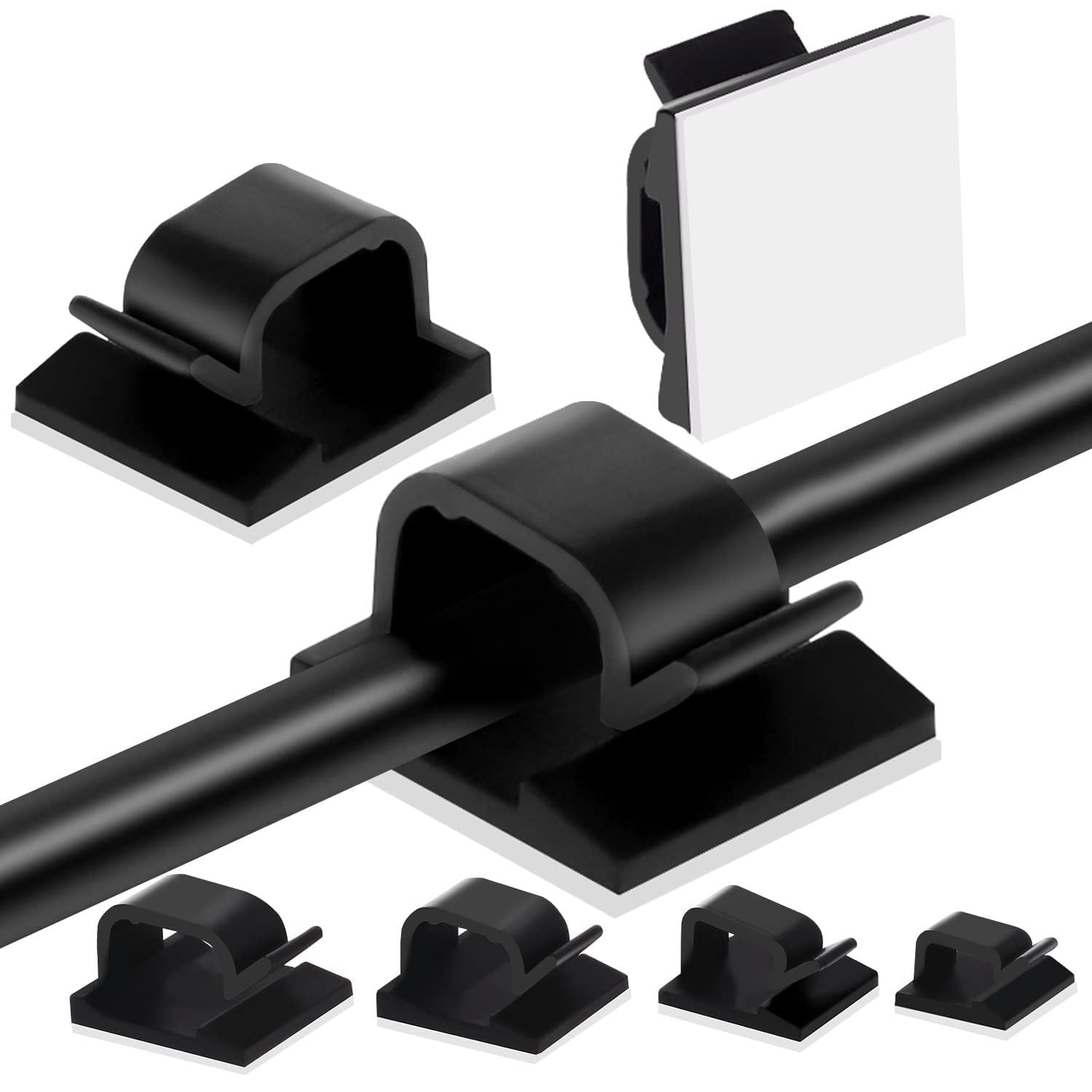 Adhesive Cable Management Clips, 60pcs Adhesive Cable Clips Wire Clips ...