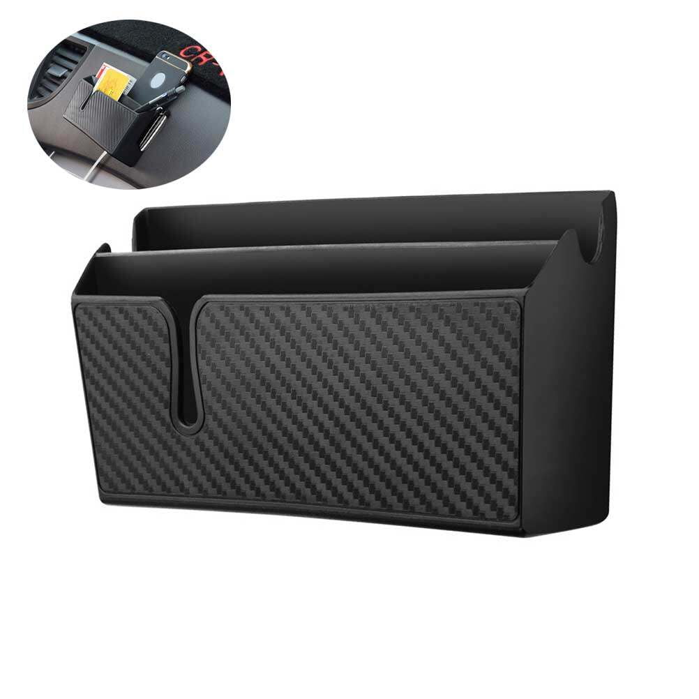Adhesive Car Storage Box Carbon Fiber Container Organizers Phone Holder ...