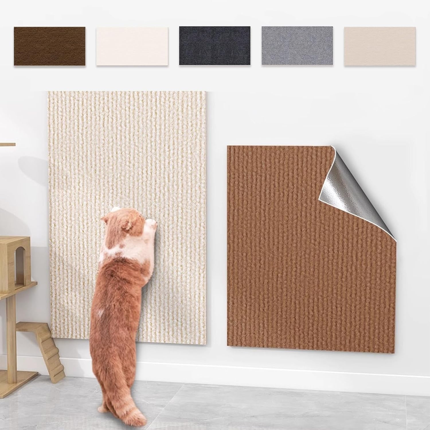 Adhesive Cat Scratcher Mat, Cat Scratching Post Diy Climbing Carpet ...