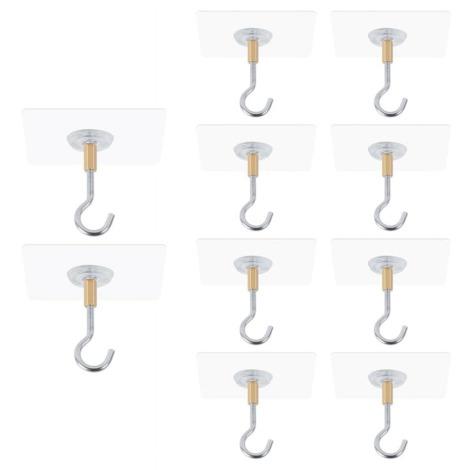 Adhesive Ceiling Hooks,10Pack Ceiling Hanger Hooks,Sticky Ceiling Hooks ...