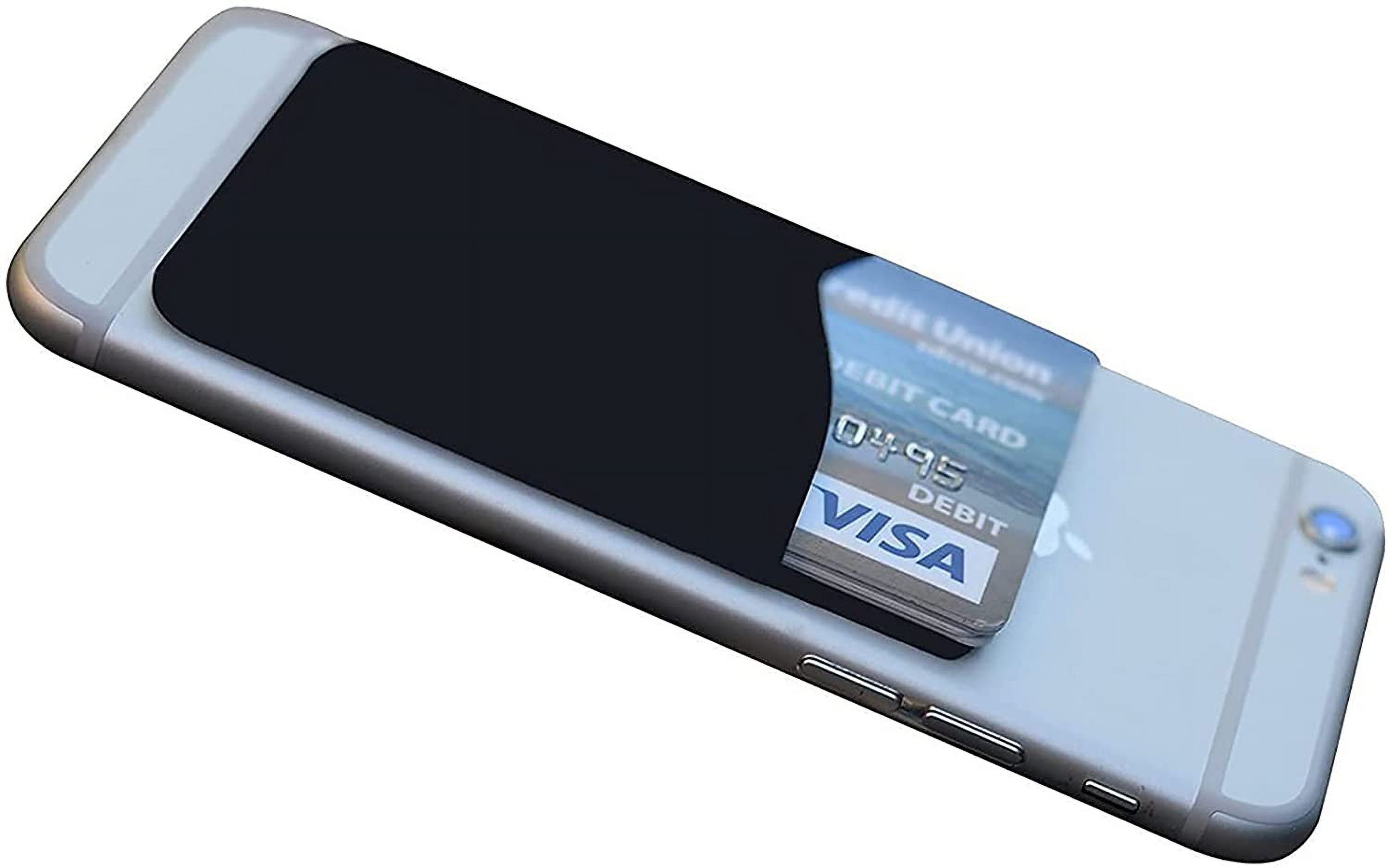 Adhesive Cell Phone Wallet for Back of Phone Case. Silicone Stick On Sleeve for iPhone, Android ...