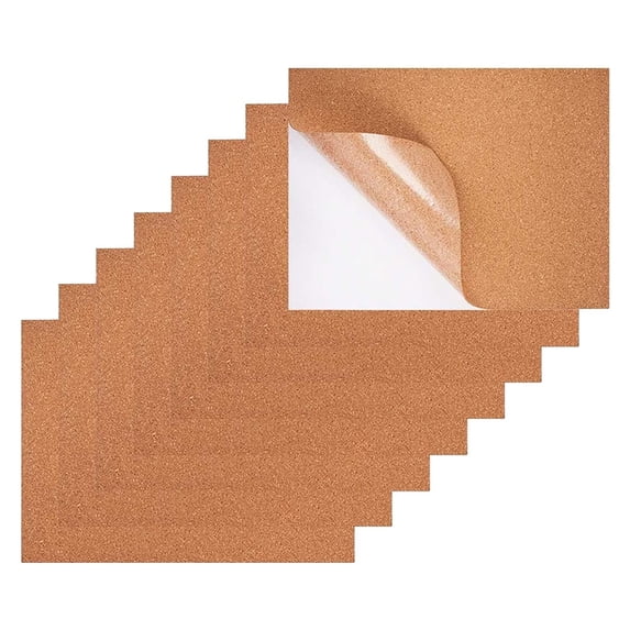 Adhesive Cork Board Tiles 8-Pack, 1mm Thick Wood Base Sheets for Wall ...