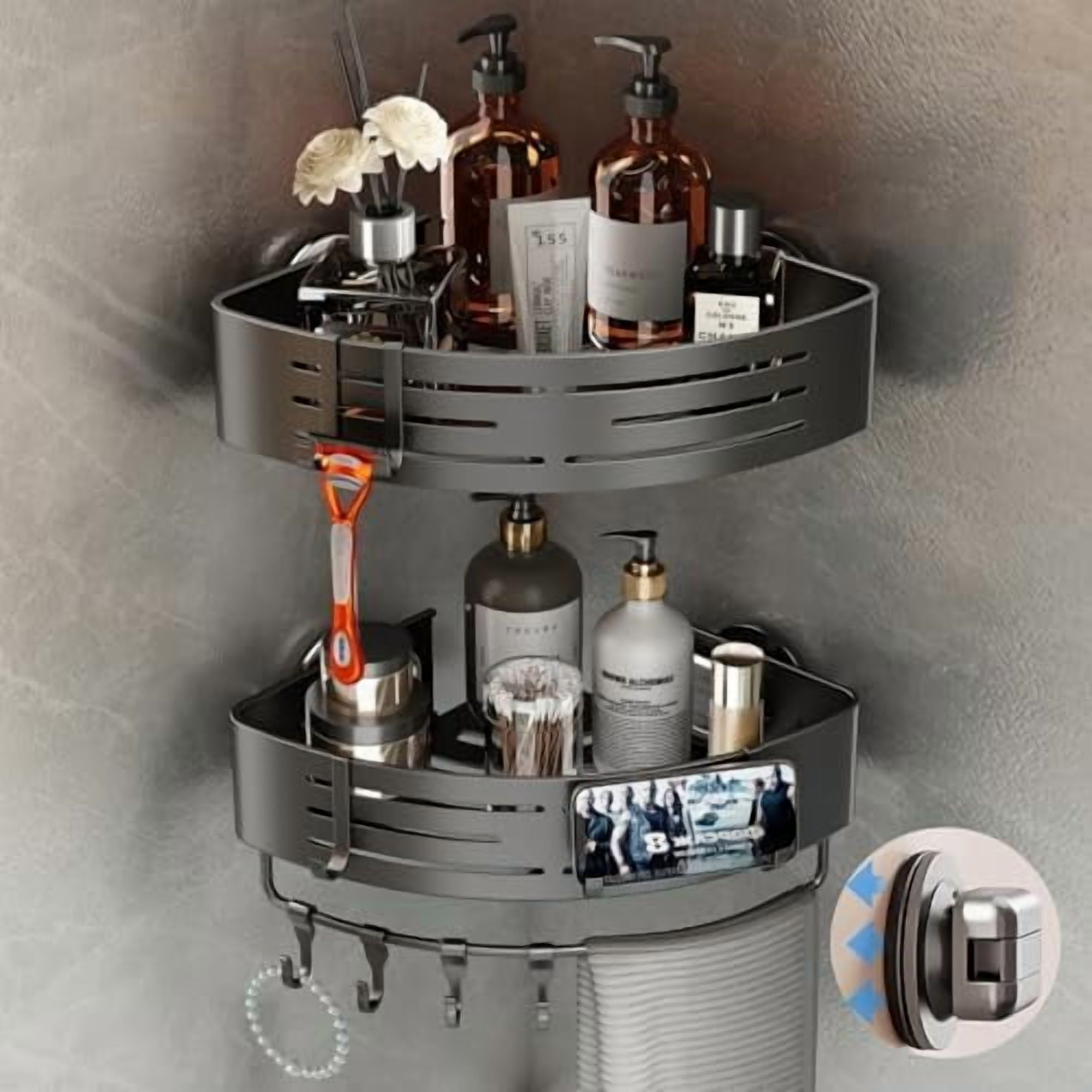 Adhesive Corner Shower Caddy, 2 Pack Corner Shower Shelves for Inside ...
