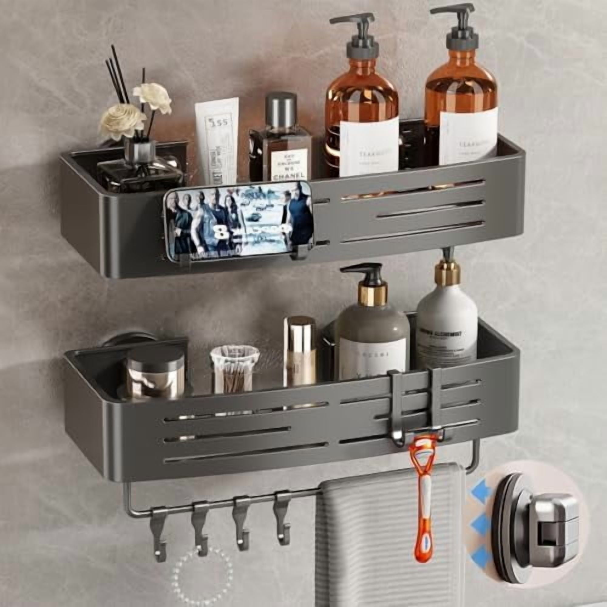 Adhesive Corner Shower Caddy, 2 Pack Corner Shower Shelves for Inside ...