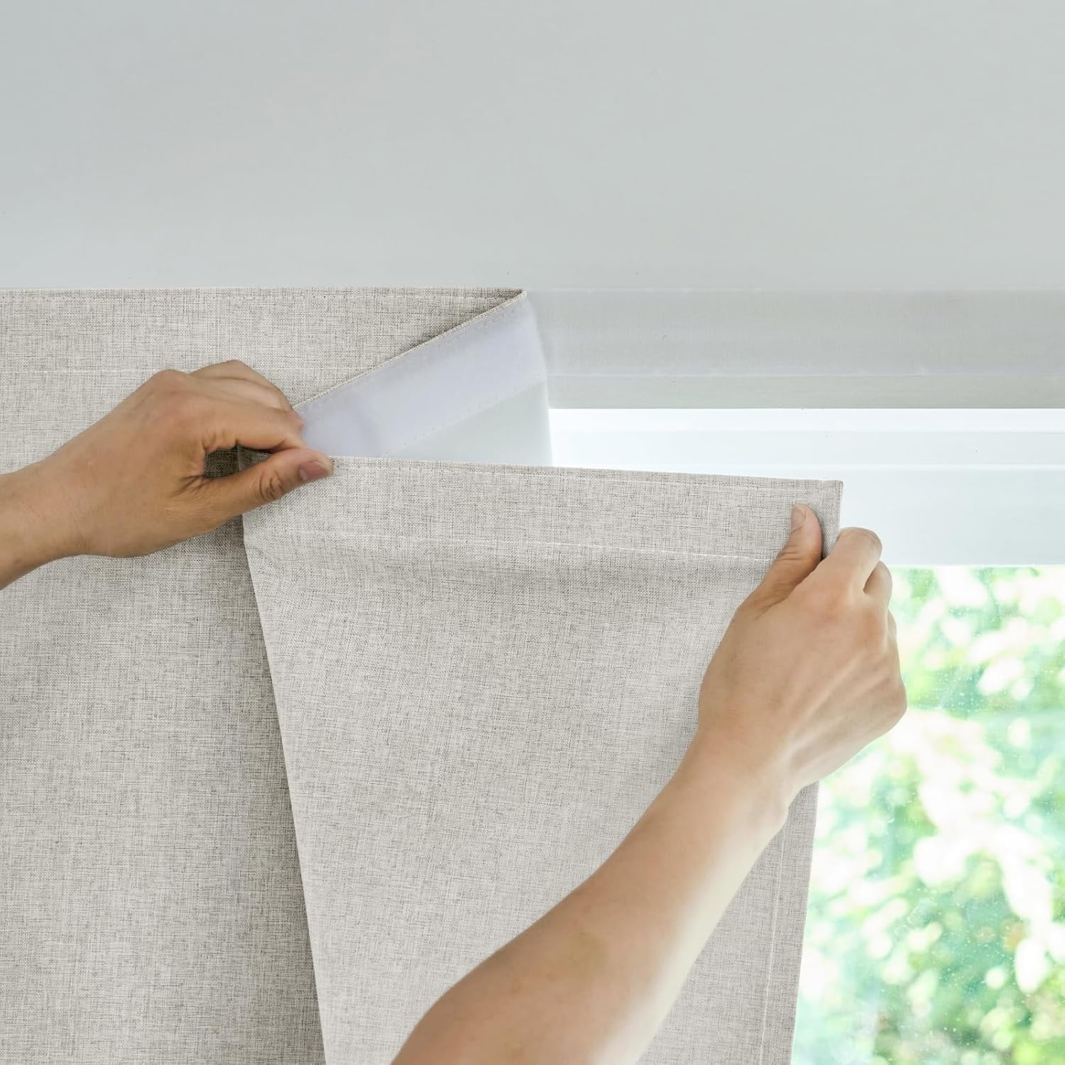 Adhesive Curtain,100% Blackout Curtains, No Drilling, Suitable for ...