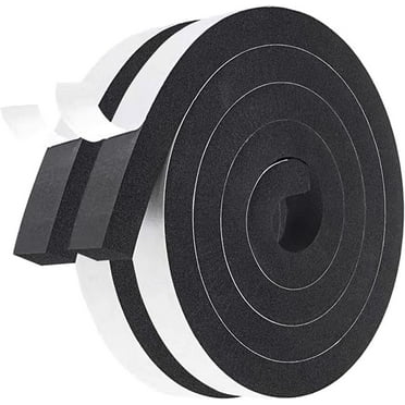 CloudBuyer Weather Stripping Foam 2-Pack, 1 Inch Wide X 3/4 Inch Thick, Insulation Strips with ...