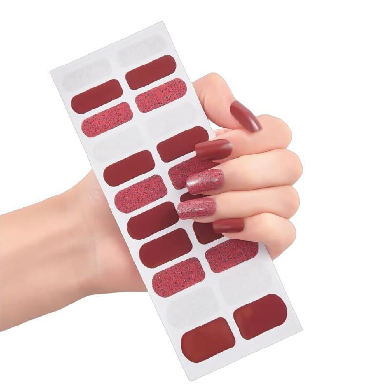Adhesive Full Wrap Gels Nails Art Stickers Gels Nails Wrap Semi Cured ...