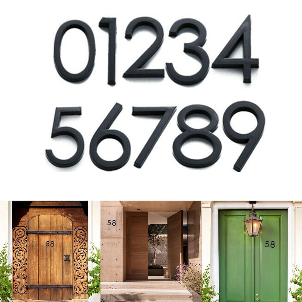 Adhesive Glossy 3D House Number Door Plate Sign Outdoor Hotel Room ...