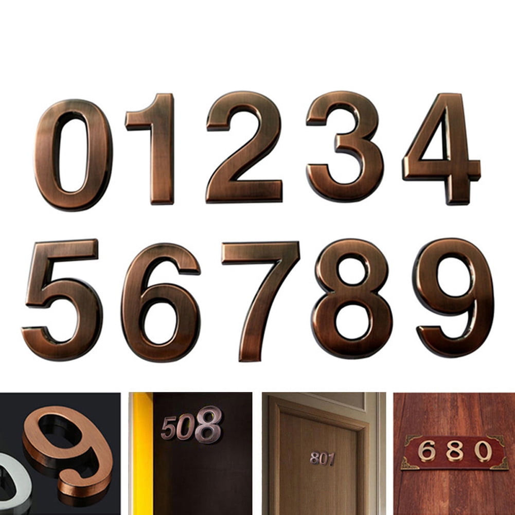 Adhesive Glossy 3D House Number Door Plate Sign Outdoor Hotel Room ...