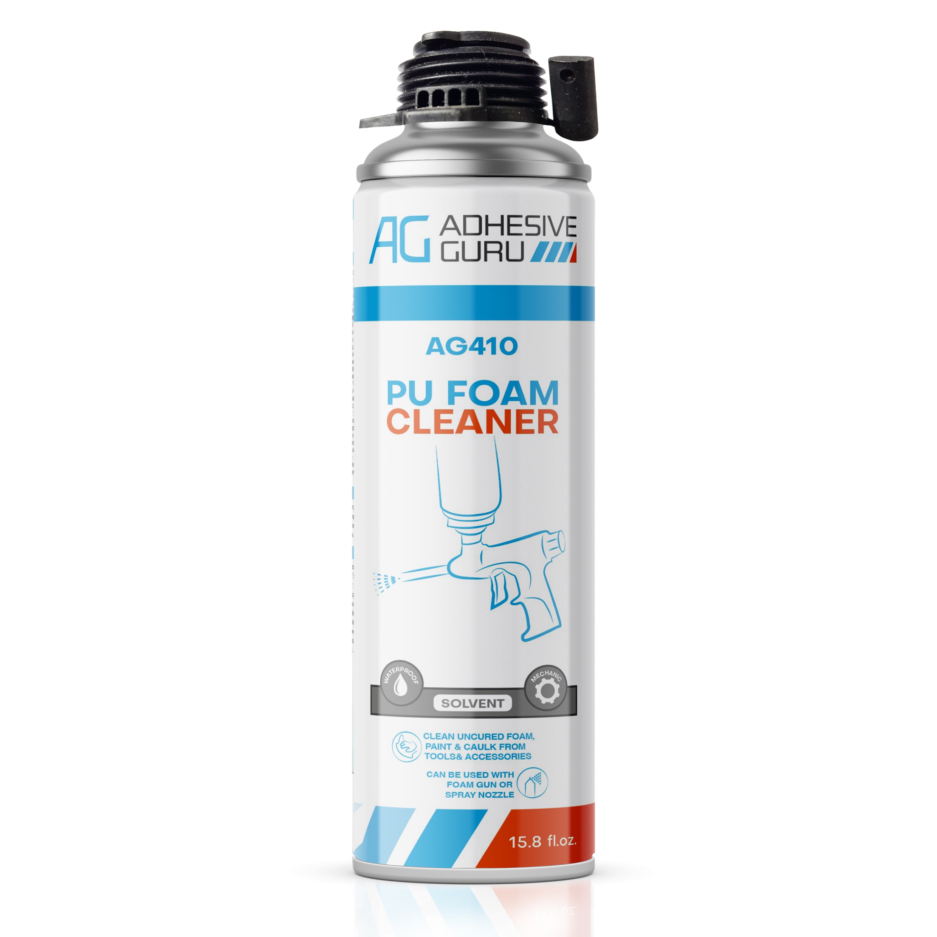 Adhesive Guru Polyurethane Foam Gun Cleaner, Liquid Solvent Spray, 15.8 ...
