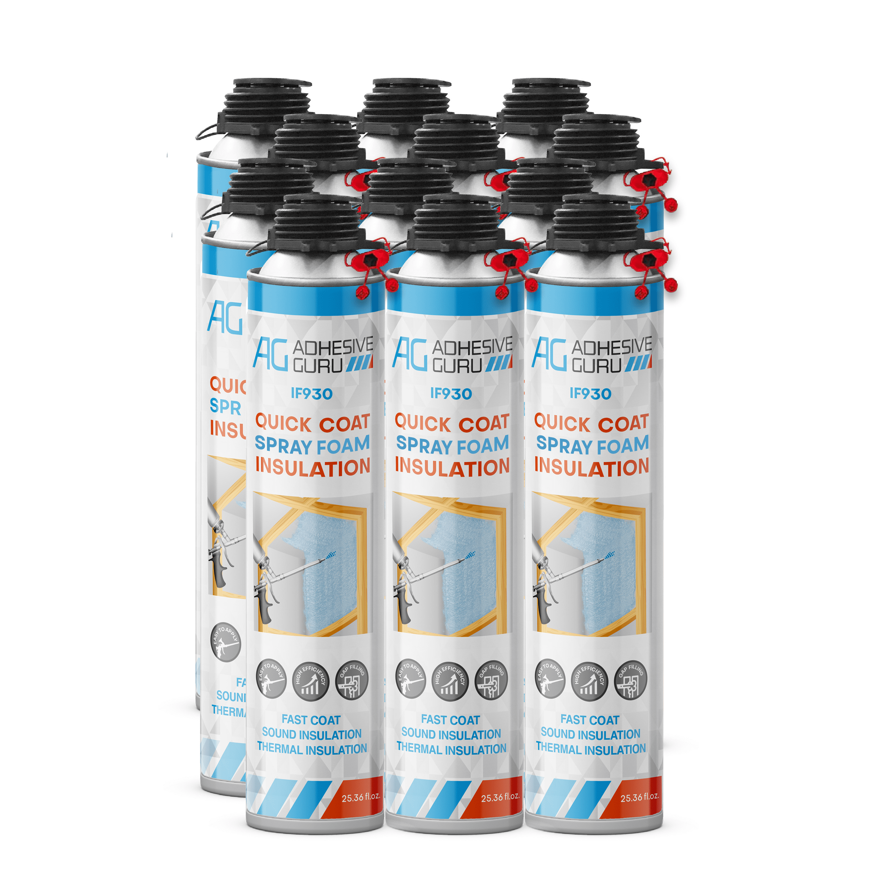 Adhesive Guru Heat Insulation Spray Foam (12x27.1 oz 240 sq ft), Spray ...