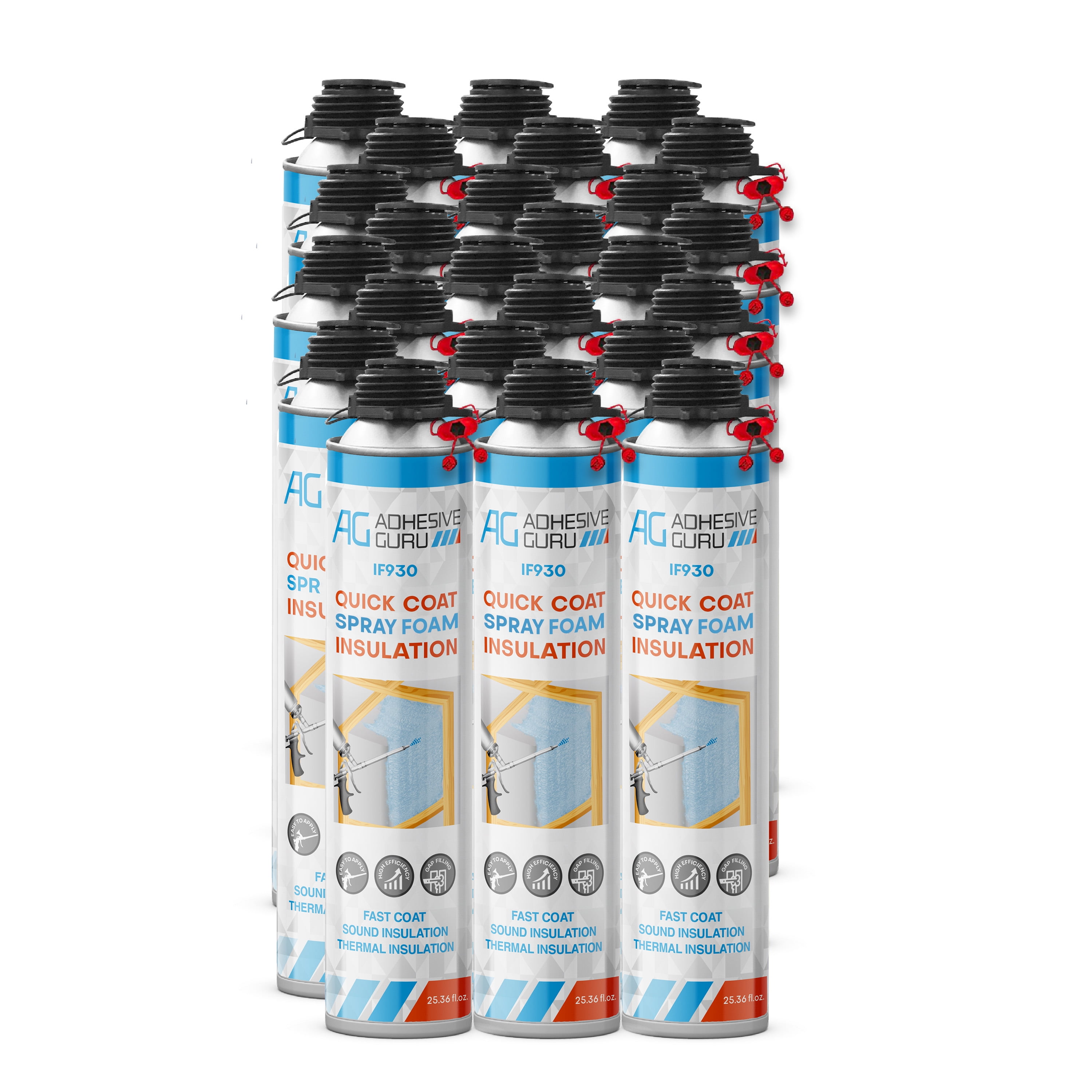 Adhesive Guru Heat Insulation Spray Foam (12x27.1 oz 4800 sq ft), Spray ...