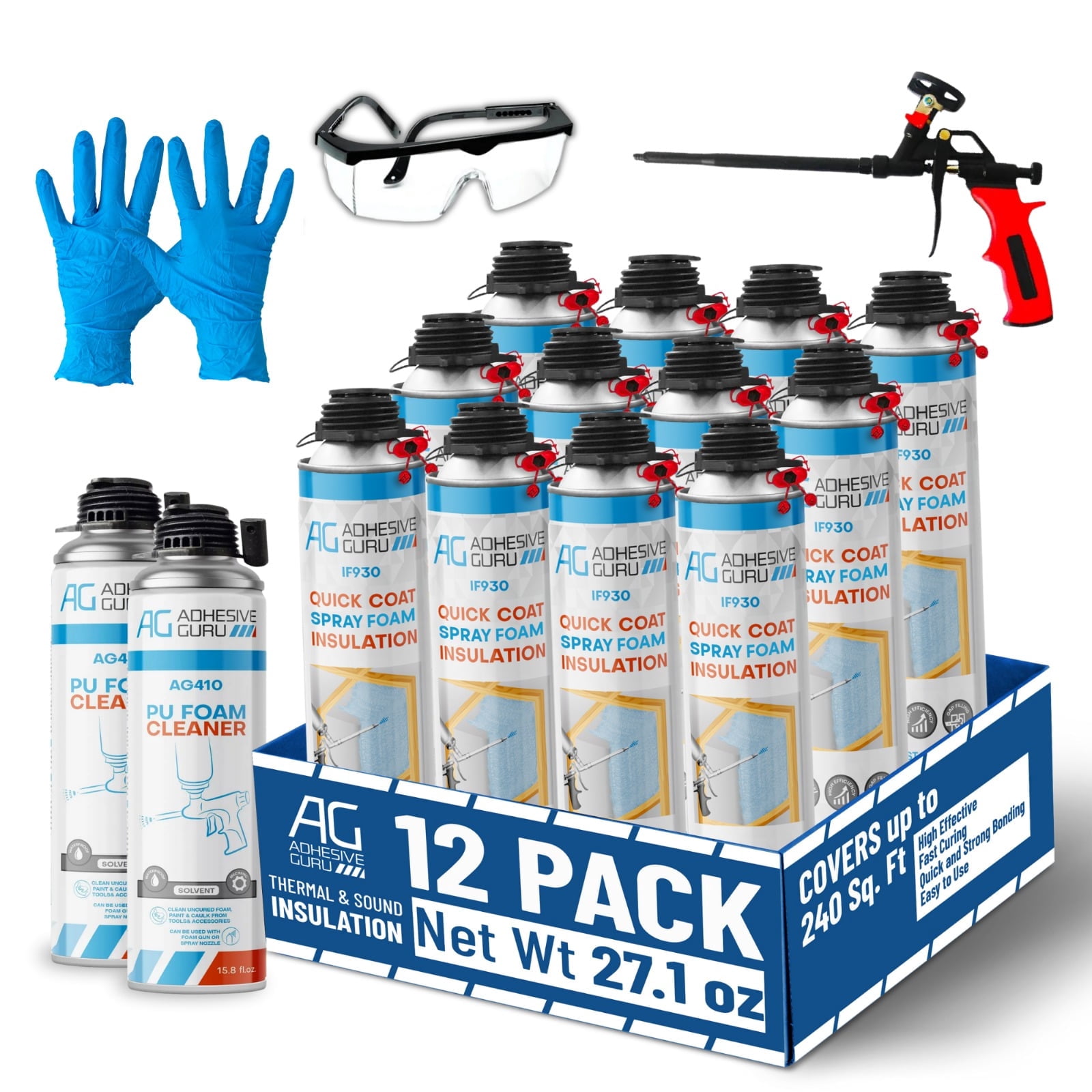 Adhesive Guru Spray Foam Insulation Kit (240 Board feet), Self ...