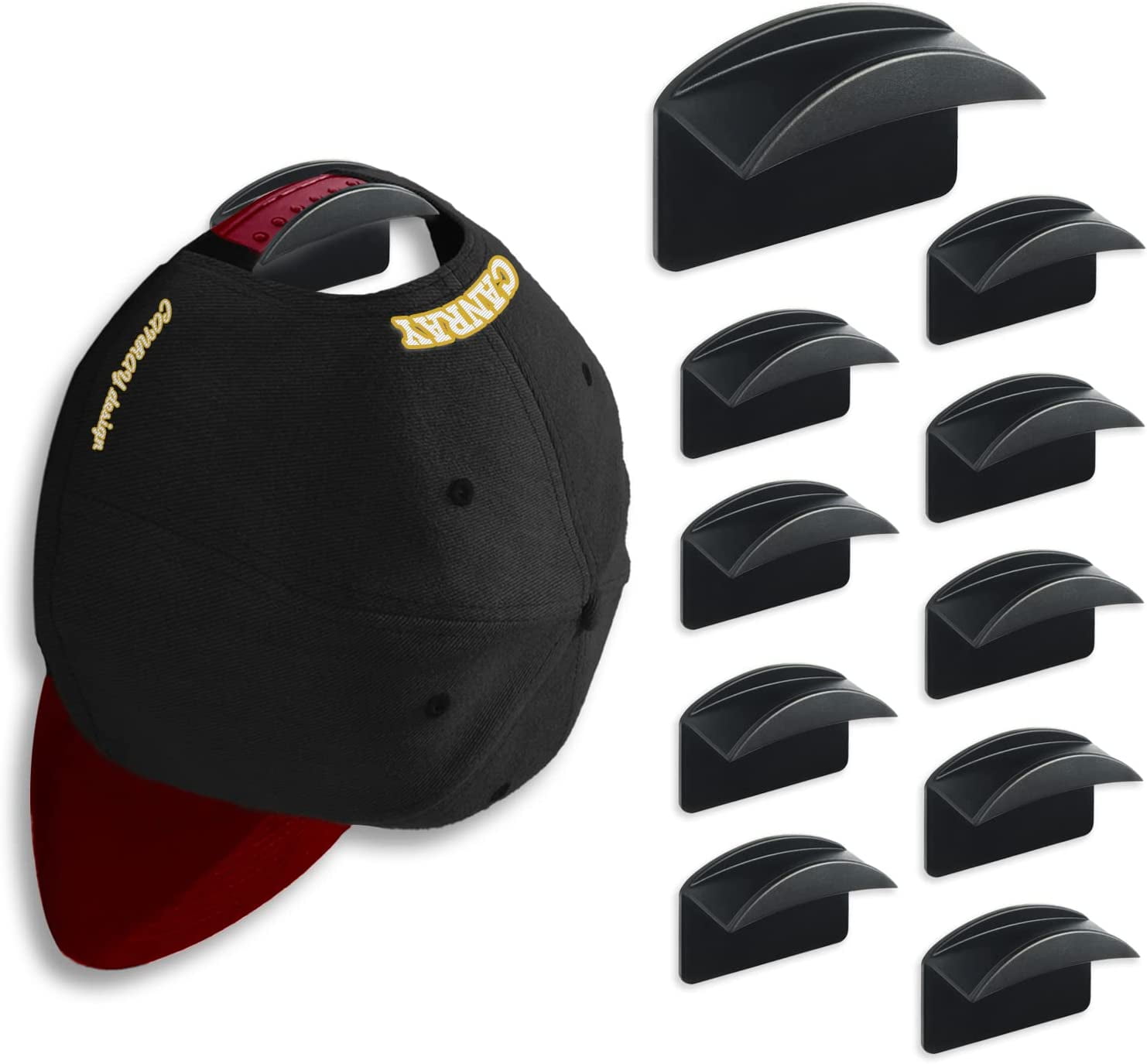 Adhesive Hat Hooks for Baseball Caps - Cap Holder for Wall Mount, Hat ...