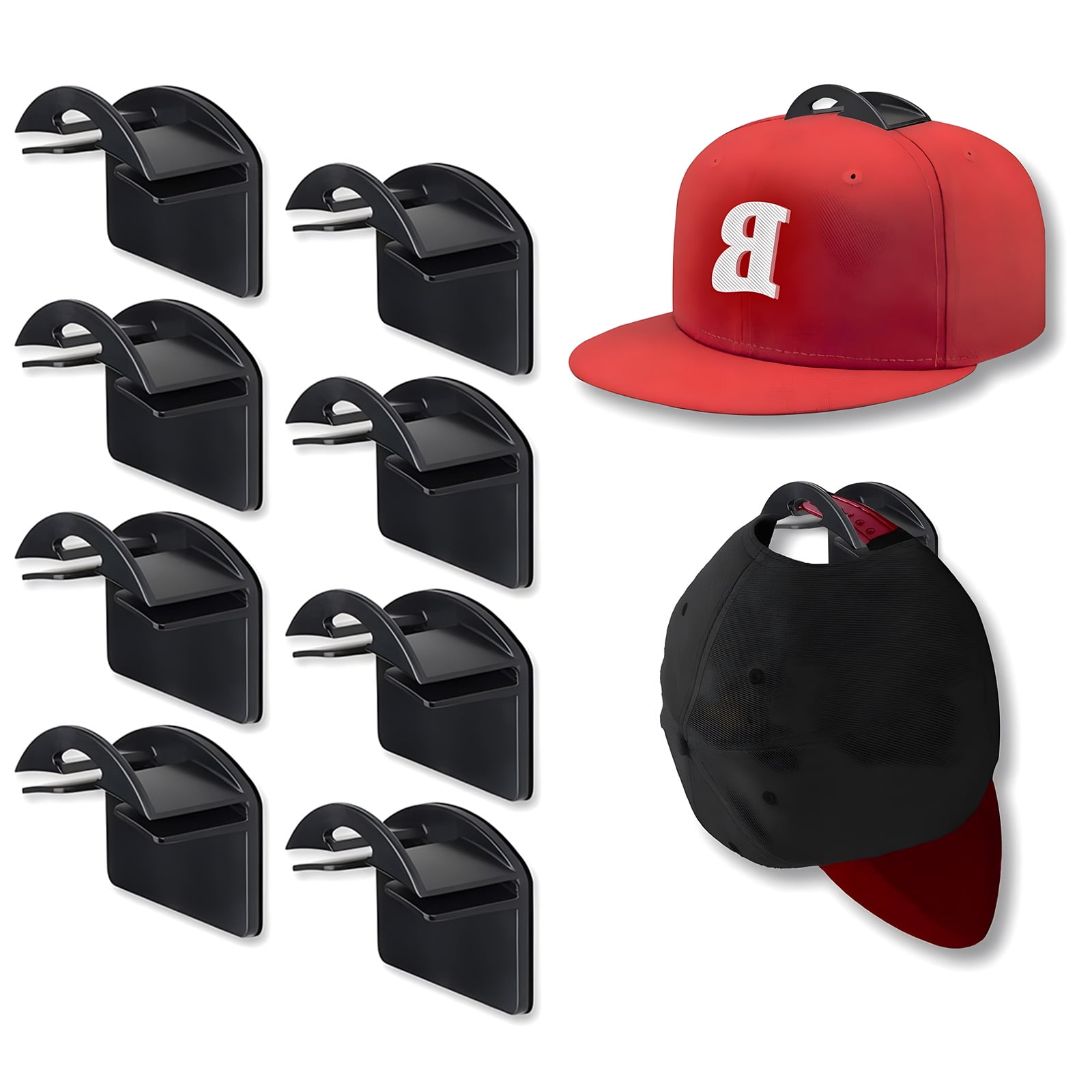 Adhesive Hat Hooks for Wall, Baseball Caps Strong Holdr, Ball Cap ...