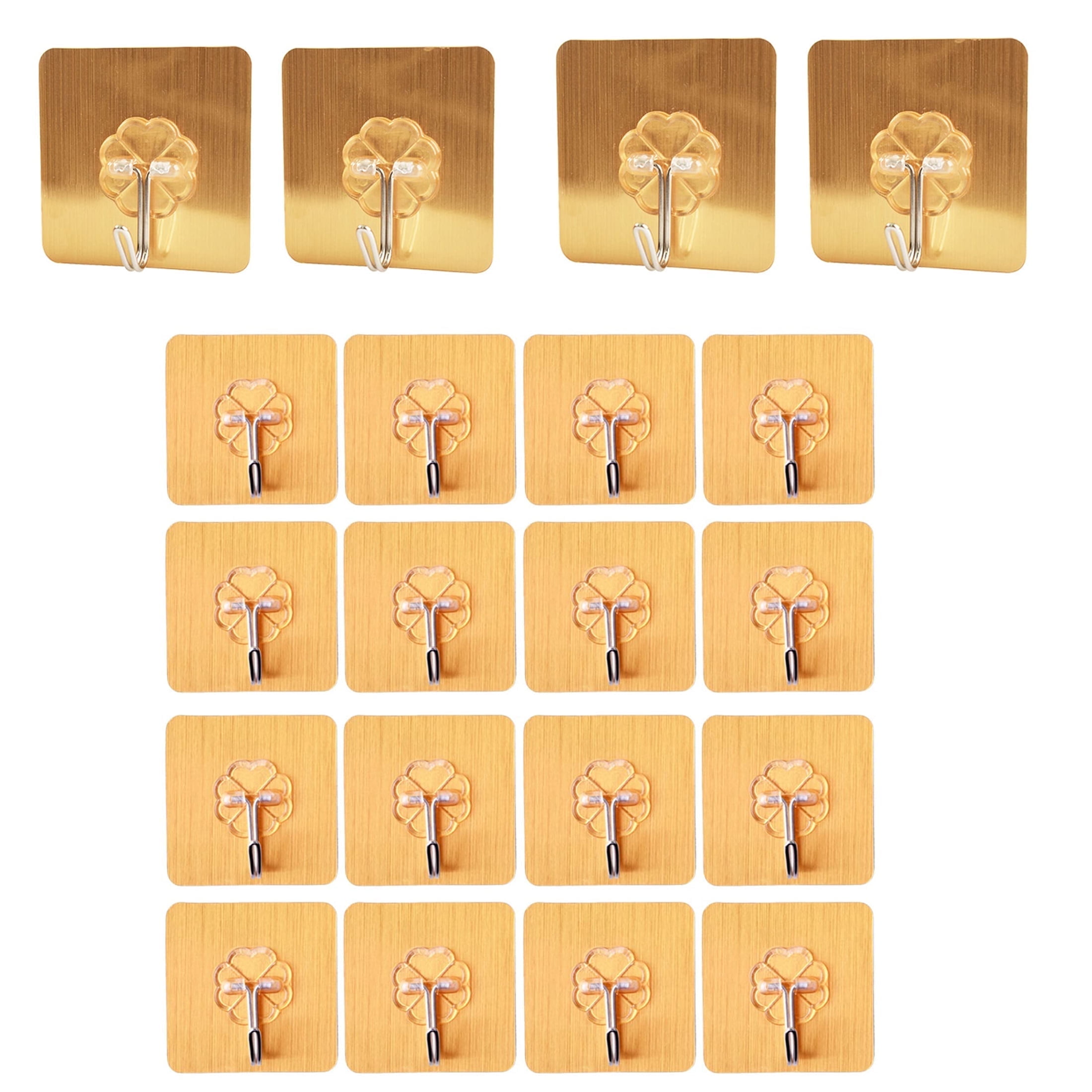 Zcool Home Adhesive Hooks 20 Pack, 33 lbs Stainless Steel Waterproof Sticky Hooks - Walmart.com