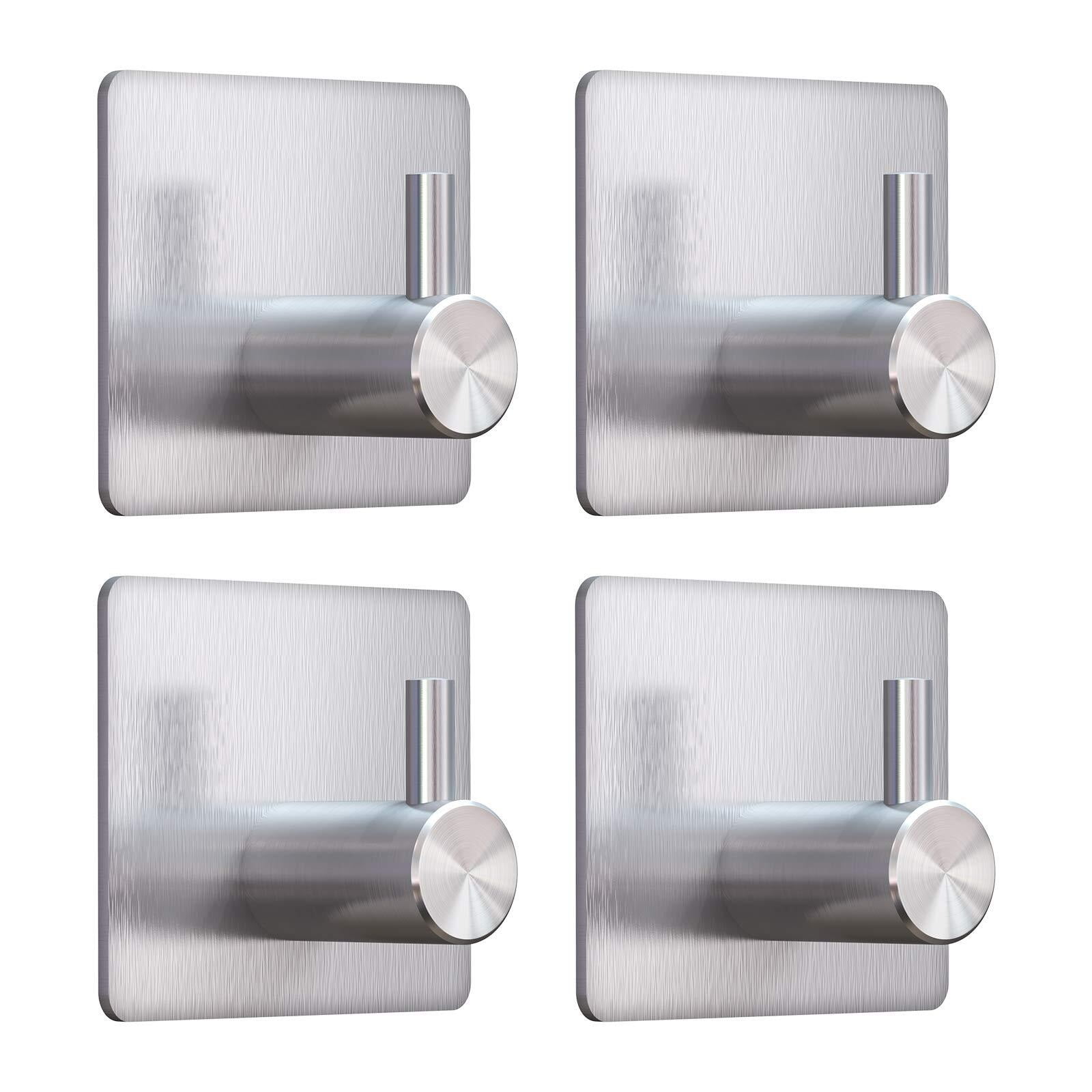 Adhesive Hooks, Black Adhesive Towel Hooks Waterproof Self Adhesive Shower Wall Hooks Stainless ...