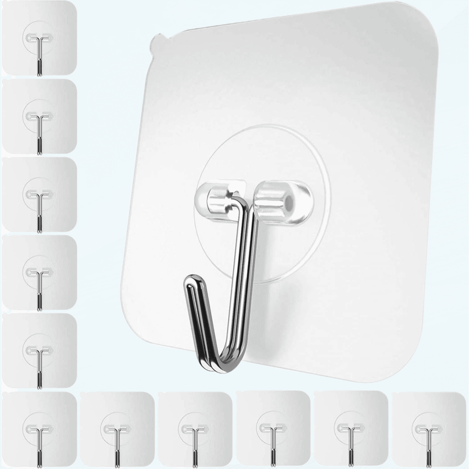 Adhesive Hooks for Hanging Heavy Duty Wall Hooks 22 lbs Self Adhesive ...