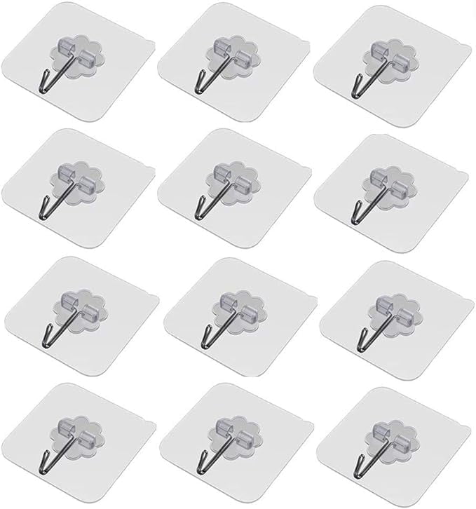 Adhesive Hooks for Hanging Heavy Duty Wall Hooks, Adhesive, Towel Coat ...