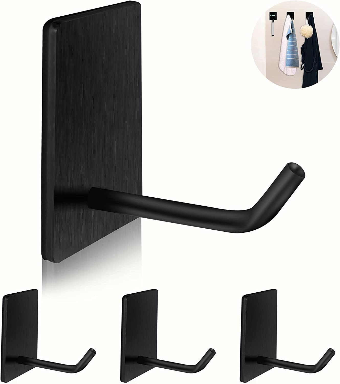 Adhesive Hooks Heavy Duty, Long Stainless Steel Self Adhesive Wall Hook ...