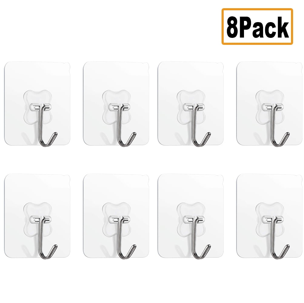 SKYCARPER Adhesive Utility Hooks, 8 Packs, 22lbs Heavy Duty, Waterproof ...