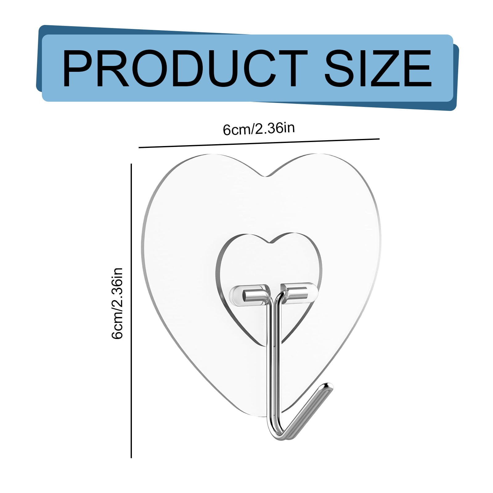 Adhesive Hooks for Hanging Wall Hooks; Transparent sticky hook for ...
