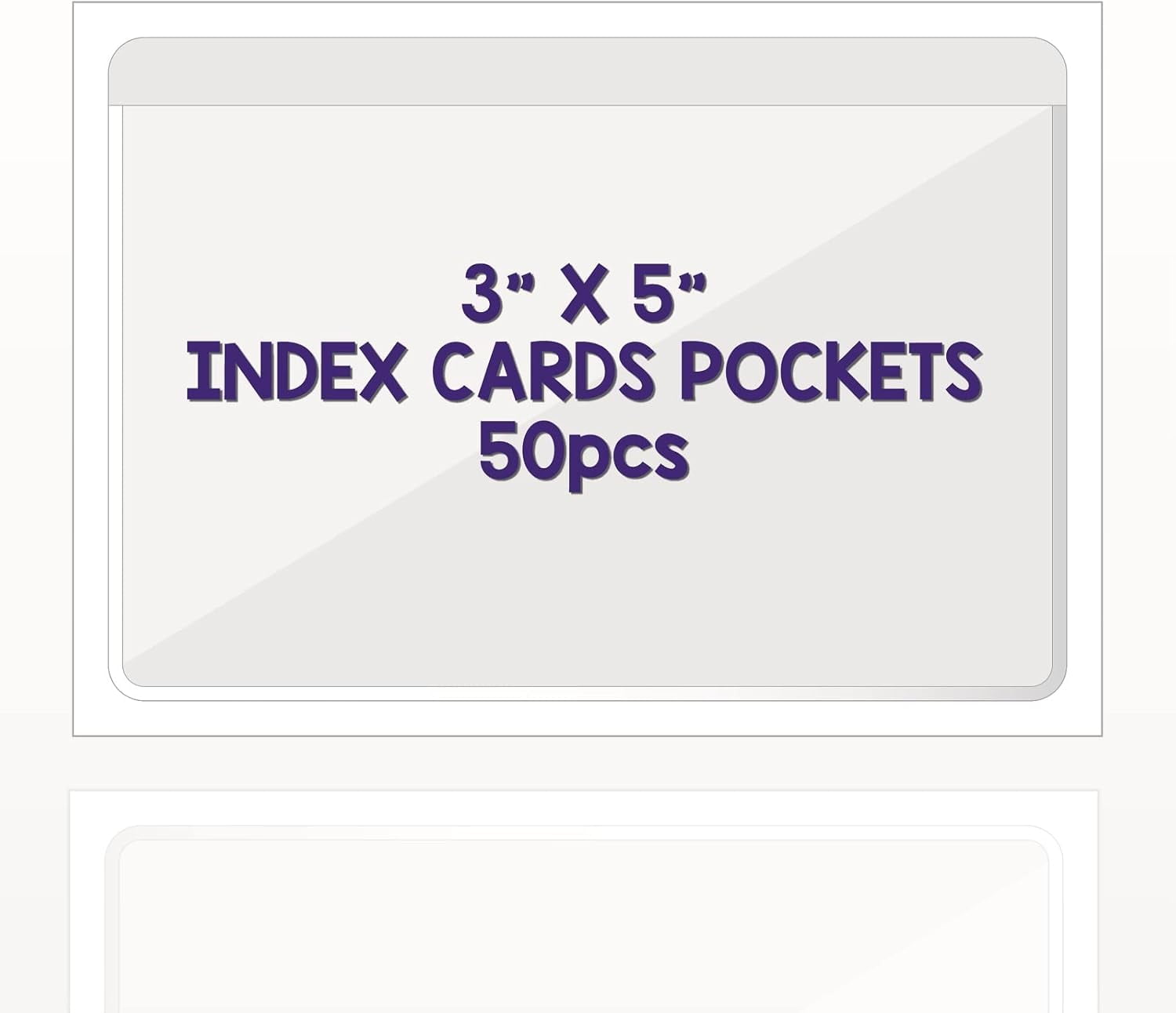 Adhesive Index Card Pockets With Top-Loading Opening, Clear Plastic, 3× ...